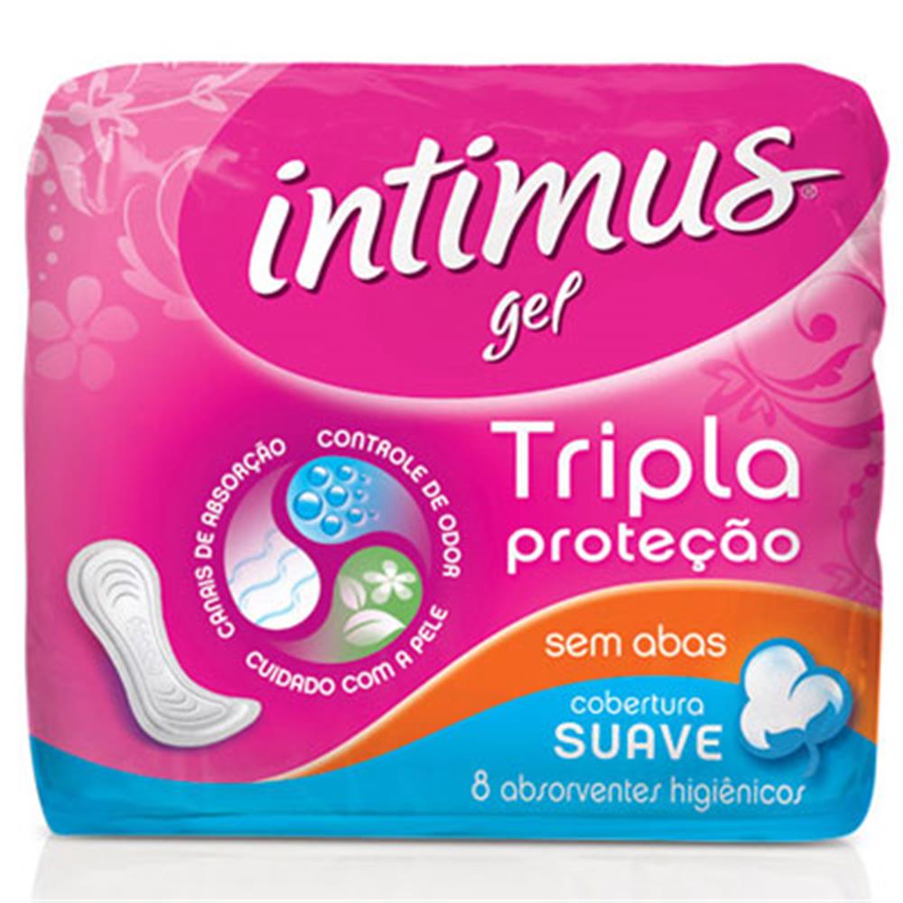 ABSORVENTE INTIMUS GEL TRIPLA PROTEÇÃO SUAVE 8UN S/ABAS - lavagnoli