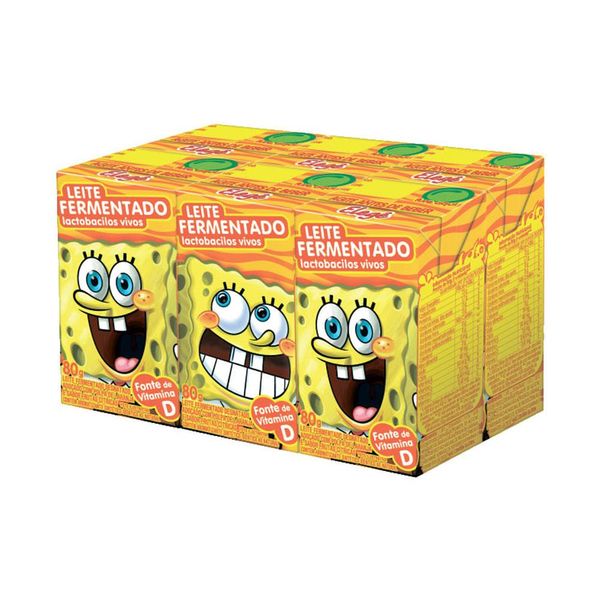 LEITE FERMENTADO ELEGÊ BOB ESPONJA 6X80G TRADICIONAL - lavagnoli