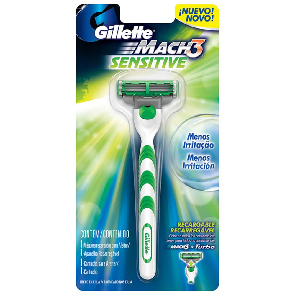 APARELHO GILLETTE MACH3 1UN SENSITIVE - lavagnoli
