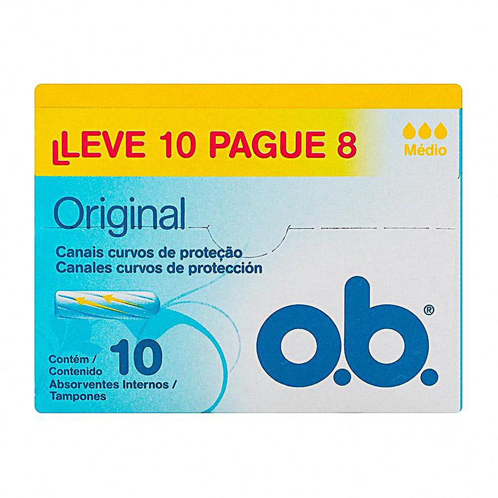 ABSORVENTE INTERNO OB LEVE 10UN PAGUE 8UN MÉDIO - lavagnoli
