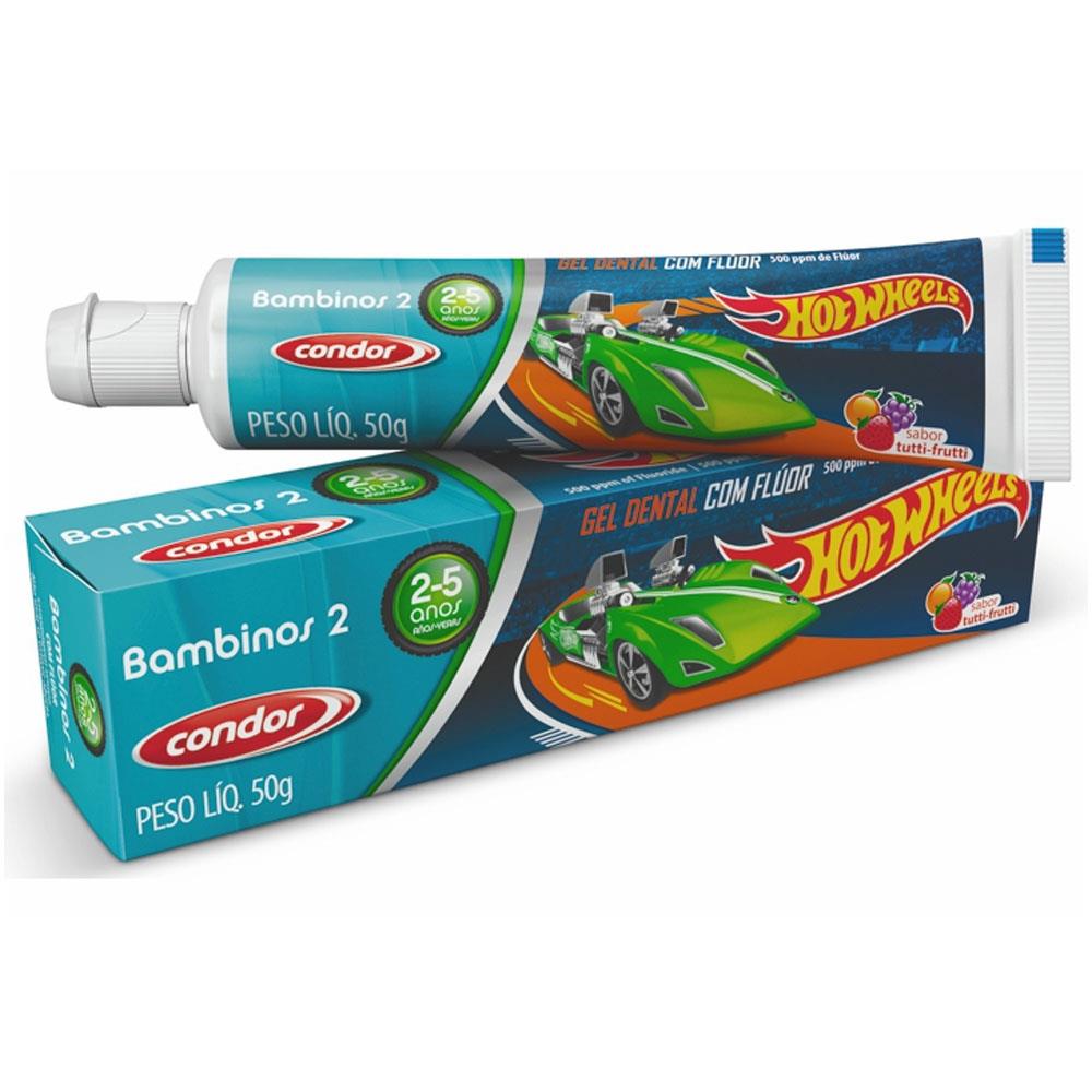 CREME DENTAL CONDOR KIDS GEL 50G HOTWHEELS 2 - lavagnoli