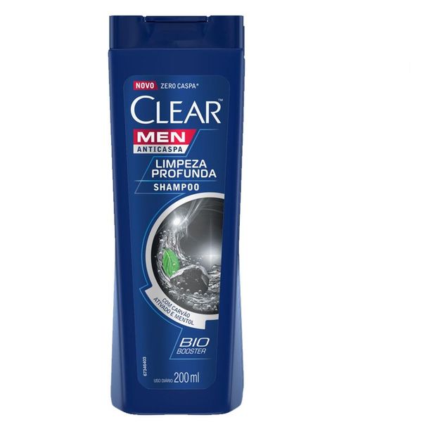 SHAMPOO CLEAR ANTICASPA 200ML LIMPEZA PROFUNDA - lavagnoli