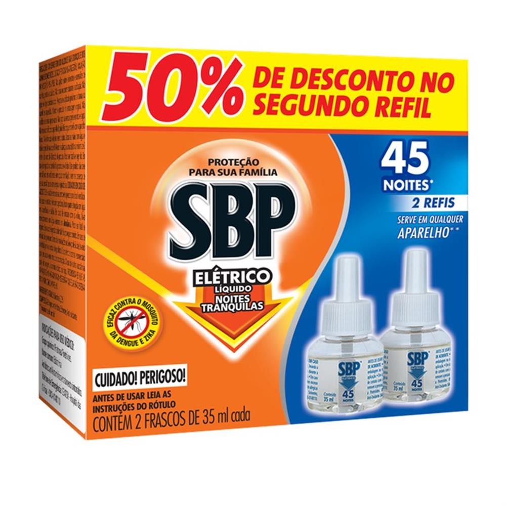 REPELENTE SBP ELÉTRICO REFIL 2X35ML TRAD - lavagnoli