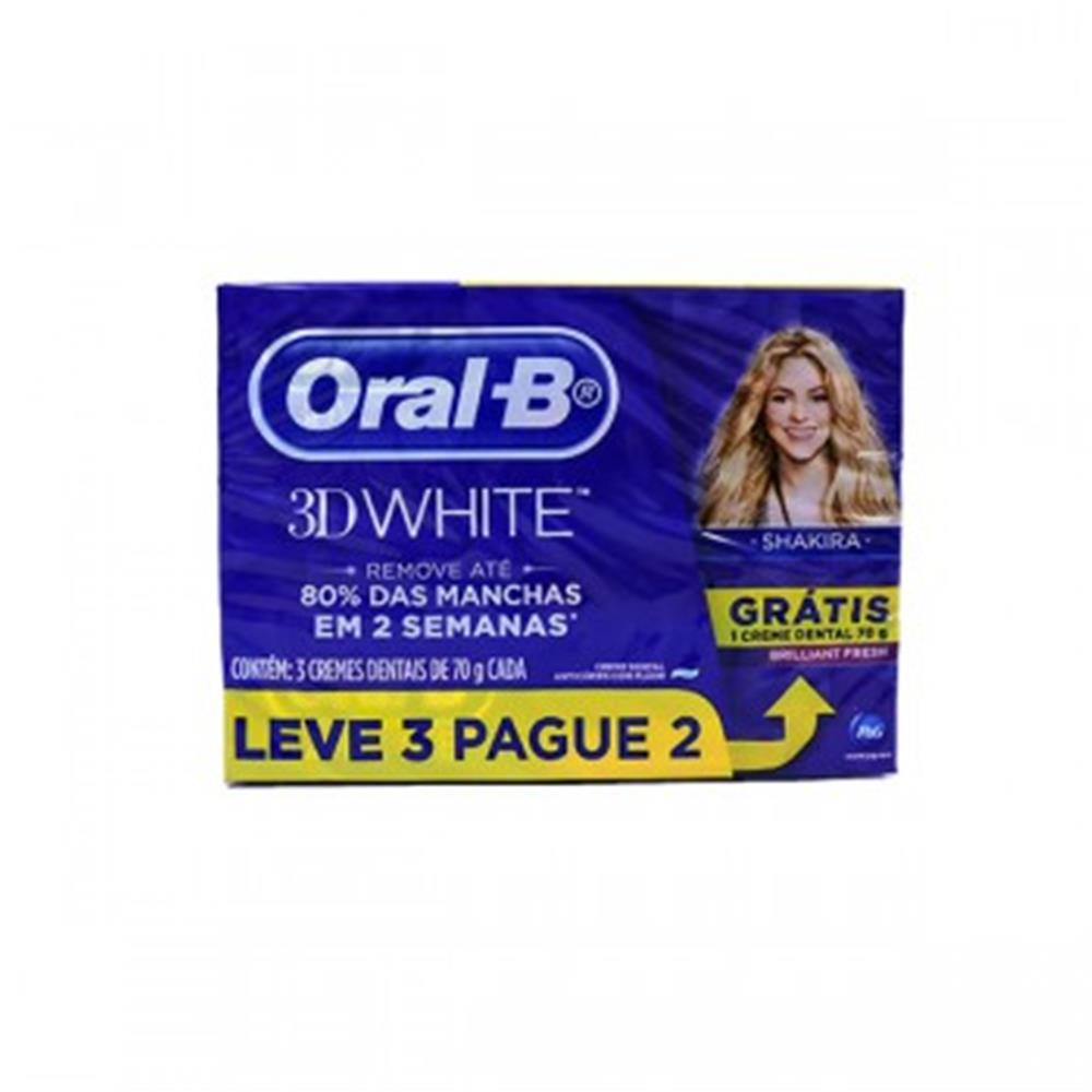 KIT CREME DENTAL ORAL B 3D WHITE 70G L3P2 - lavagnoli