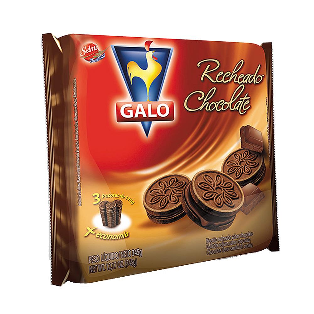 BISCOITO RECHEADO GALO 345G CHOCOLATE - lavagnoli