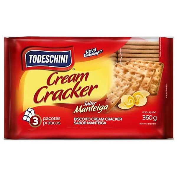 BISCOITO TODESCHINI 360G CREAM CRACKER MANTEIGA - lavagnoli BISCOITO TODESCHINI 360G CREAM CRACKER MANTEIGA - lavagnoli