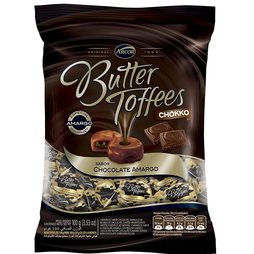 BALA BUTTER TOFFEE 100G CHOC AMARGO - lavagnoli