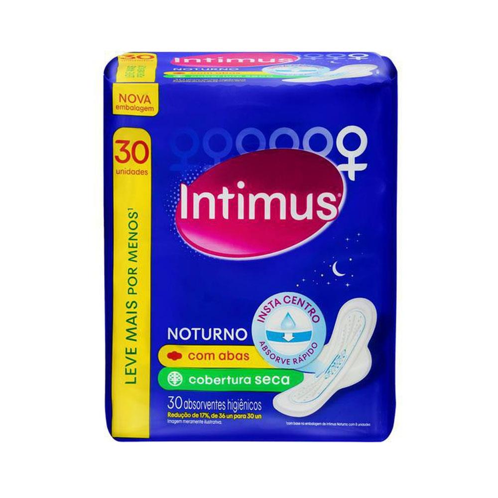 ABSORVENTE INTIMUS GEL EXTRA NOTURNO 30UN SECA C/ABAS - lavagnoli