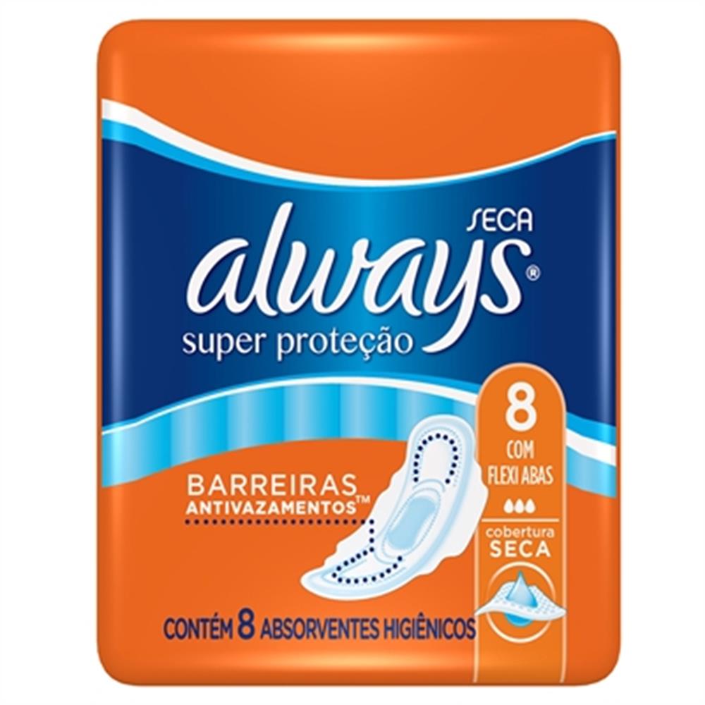 ABSORVENTE ALWAYS BÁSICO SECA 8UN C/ABAS - lavagnoli
