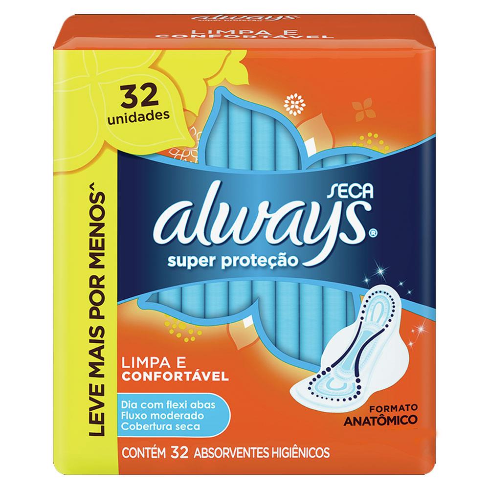 ABSORVENTE ALWAYS BÁSICO SECA 32UN C/ABAS - lavagnoli