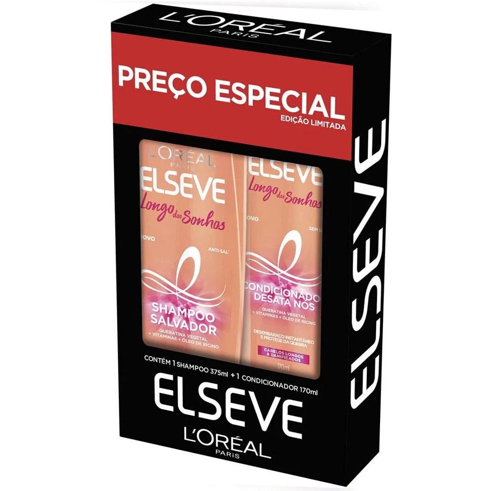 KIT ELSEVE SHAMPOO 375ML+CONDICIONADOR 170ML LONGO SONHOS - lavagnoli