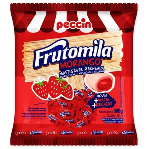 BALA PECCIN FRUTOMILA 500G MORANGO - lavagnoli
