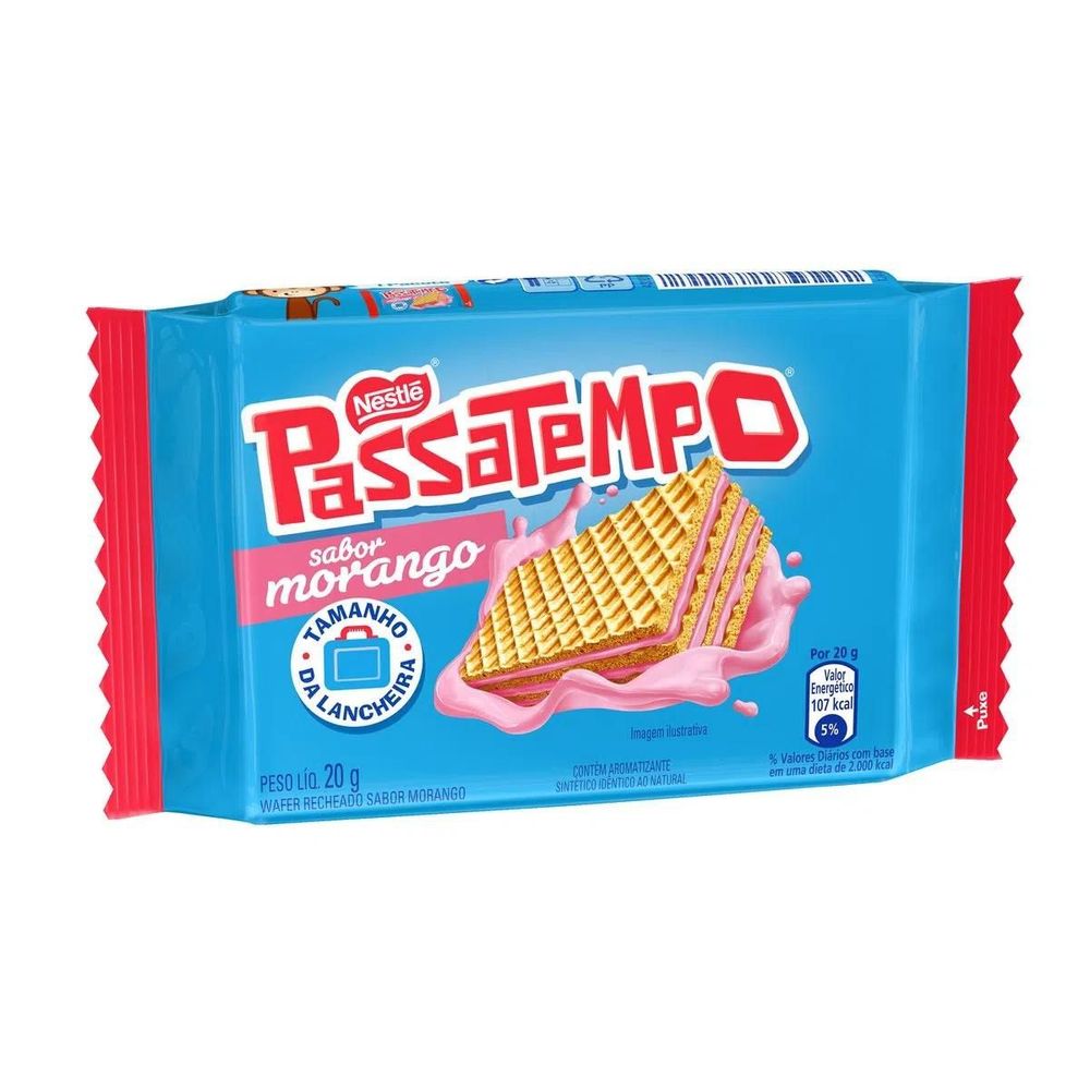 WAFER PASSATEMPO MINI 20G MORANGO - lavagnoli