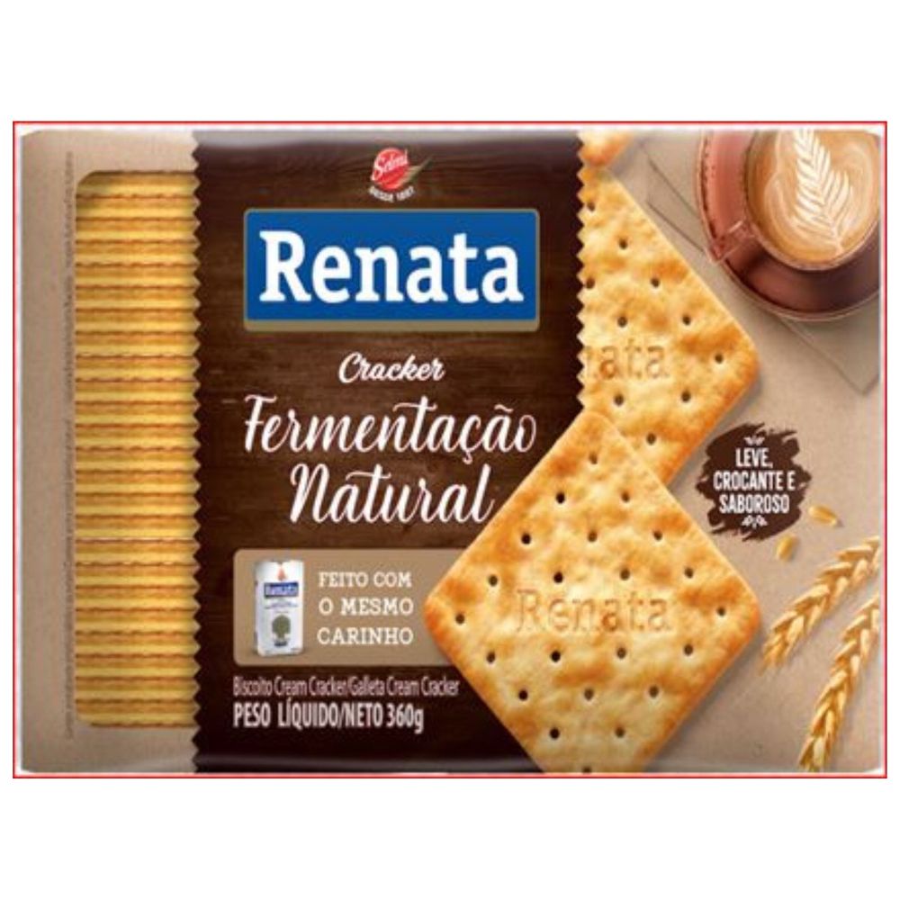 BISCOITO RENATA FERMENTAÇÃO NATURAL 360G CRACKER - lavagnoli