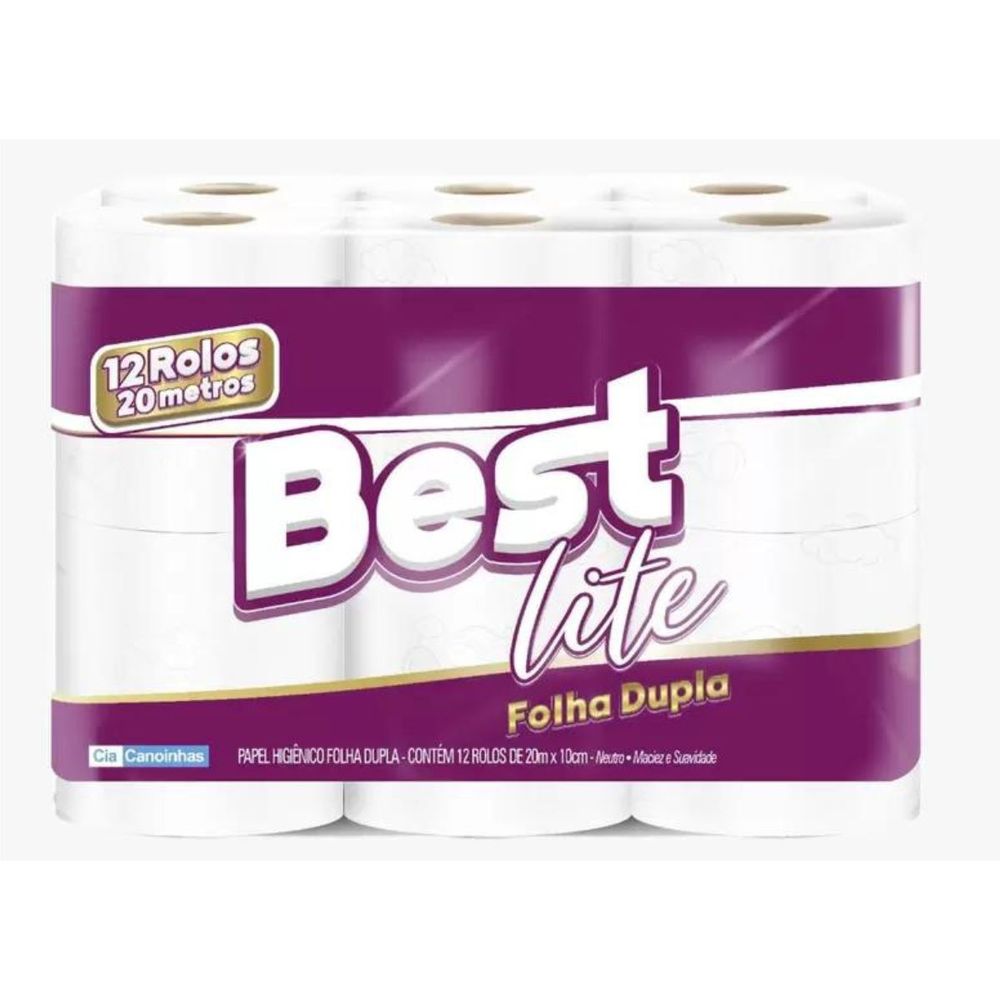 PAPEL HIGIÊNICO BEST ROLL FOLHA DUPLA 12X20M NEUTRO - lavagnoli