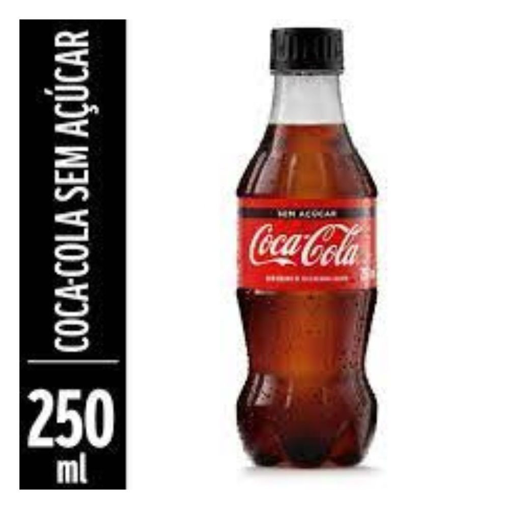 REFRIGERANTE COCA COLA PET 250ML ZERO - lavagnoli