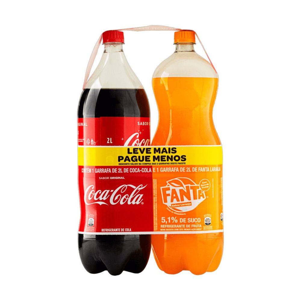 KIT REFRIGERANTE COCA + FANTA LARANJA 2L - lavagnoli