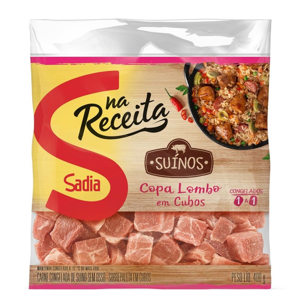 COPA LOMBO SUÍNA SADIA 400G CUBOS - lavagnoli COPA LOMBO SUÍNA SADIA 400G CUBOS - lavagnoli