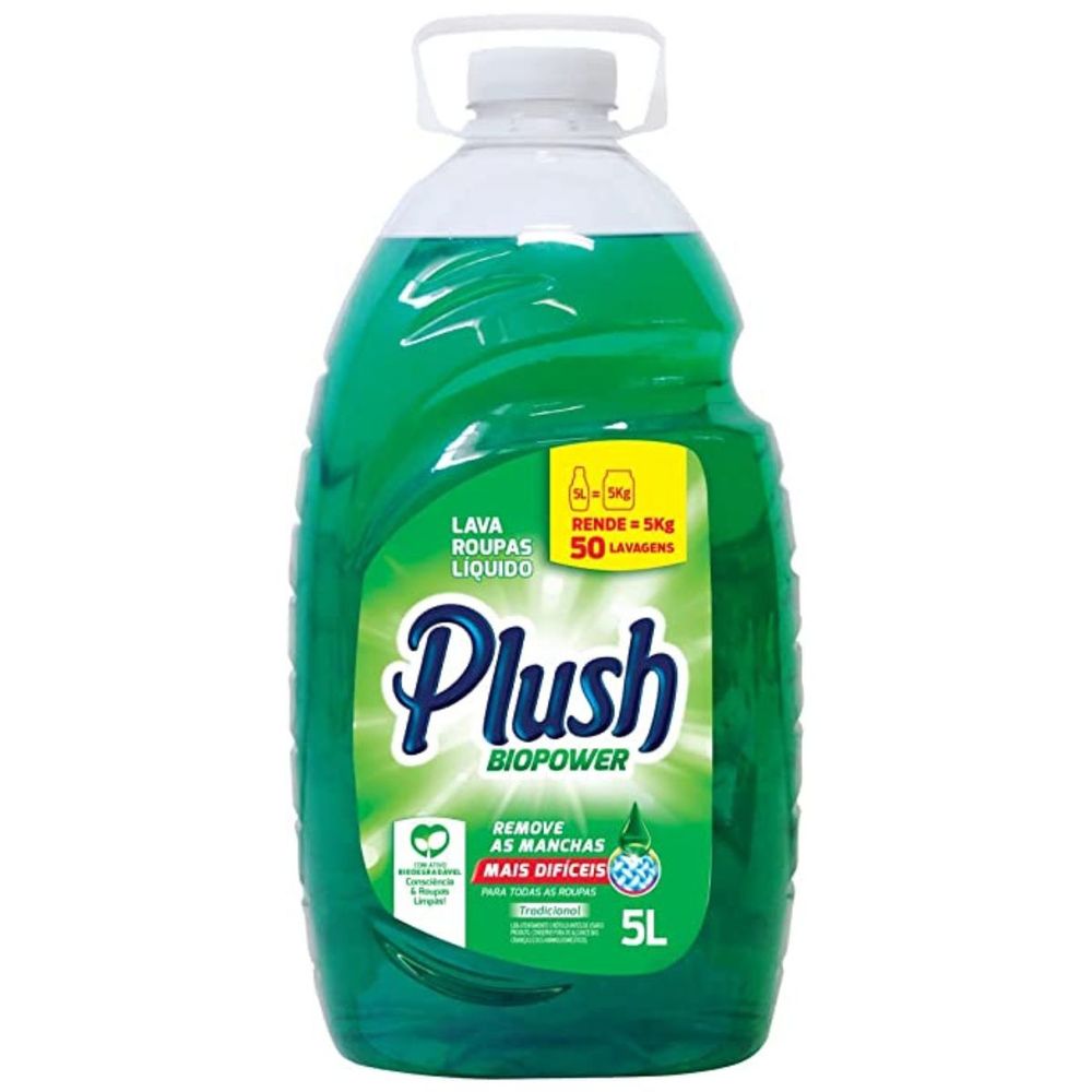 SABÃO LÍQUIDO PLUSH BIOPOWER 5L TRAD - lavagnoli