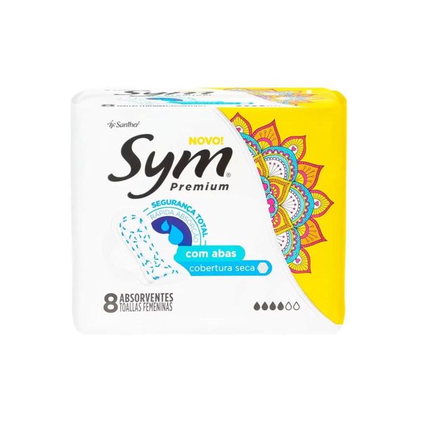 ABSORVENTE SYM PREMIUM 8UN SECA C/ABAS - lavagnoli