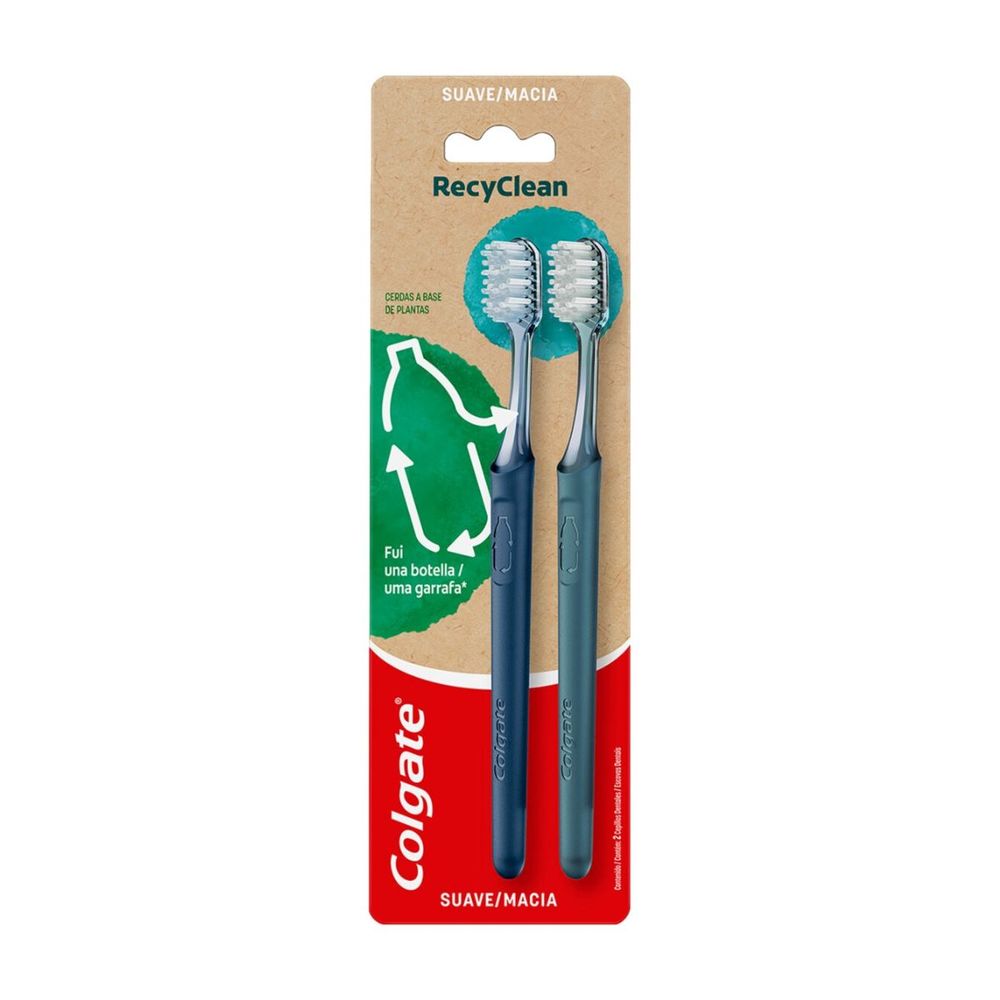 ESCOVA DENTAL COLGATE RECY CLEAN 2UN MACIA - lavagnoli