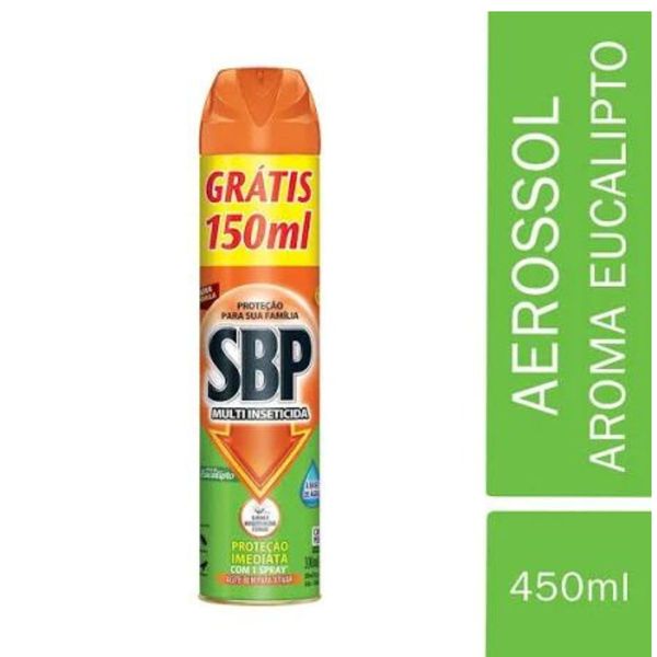 INSETICIDA SBP AERO LEVE 450ML PAGUE P300ML EUCALIPTO - lavagnoli