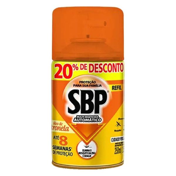 INSETICIDA SBP AUTOMÁTICO REFIL 20% DESCONTO 250ML MULTI - lavagnoli