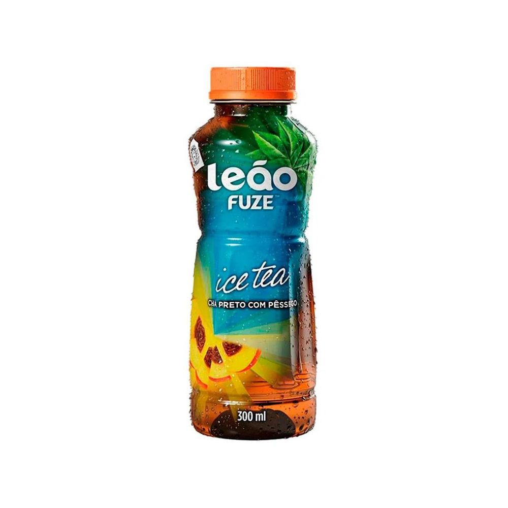 CHÁ PRETO LEÃO FUZE 300ML PÊSSEGO - lavagnoli