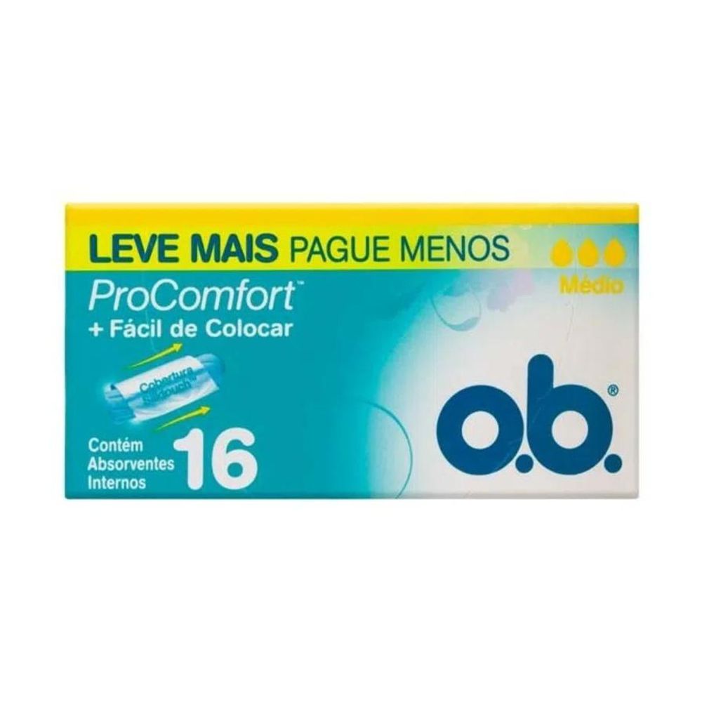 ABSORVENTE INTERNO OB PROCOMFORT 16UN MÉDIO - lavagnoli