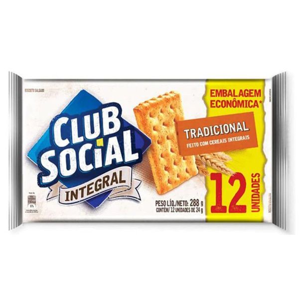 BISCOITO CLUB SOCIAL INTEGRAL 288G TRADICIONAL - lavagnoli