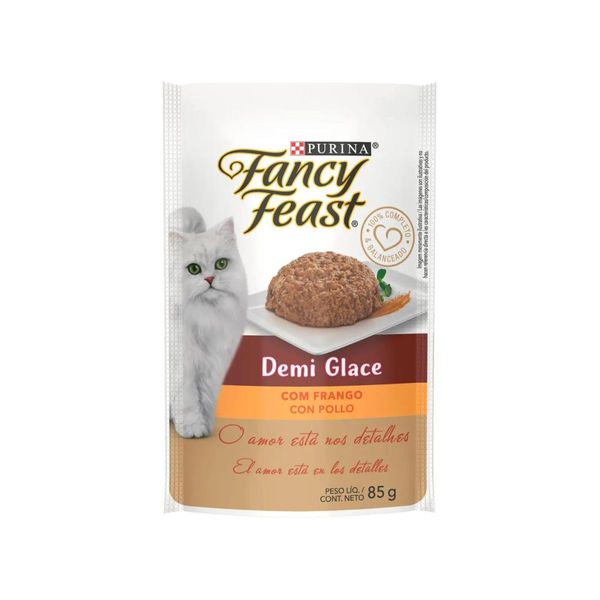 RAÇÃO FANCY FEAST SACHÊ 85G GLACÊ FRANGO - lavagnoli