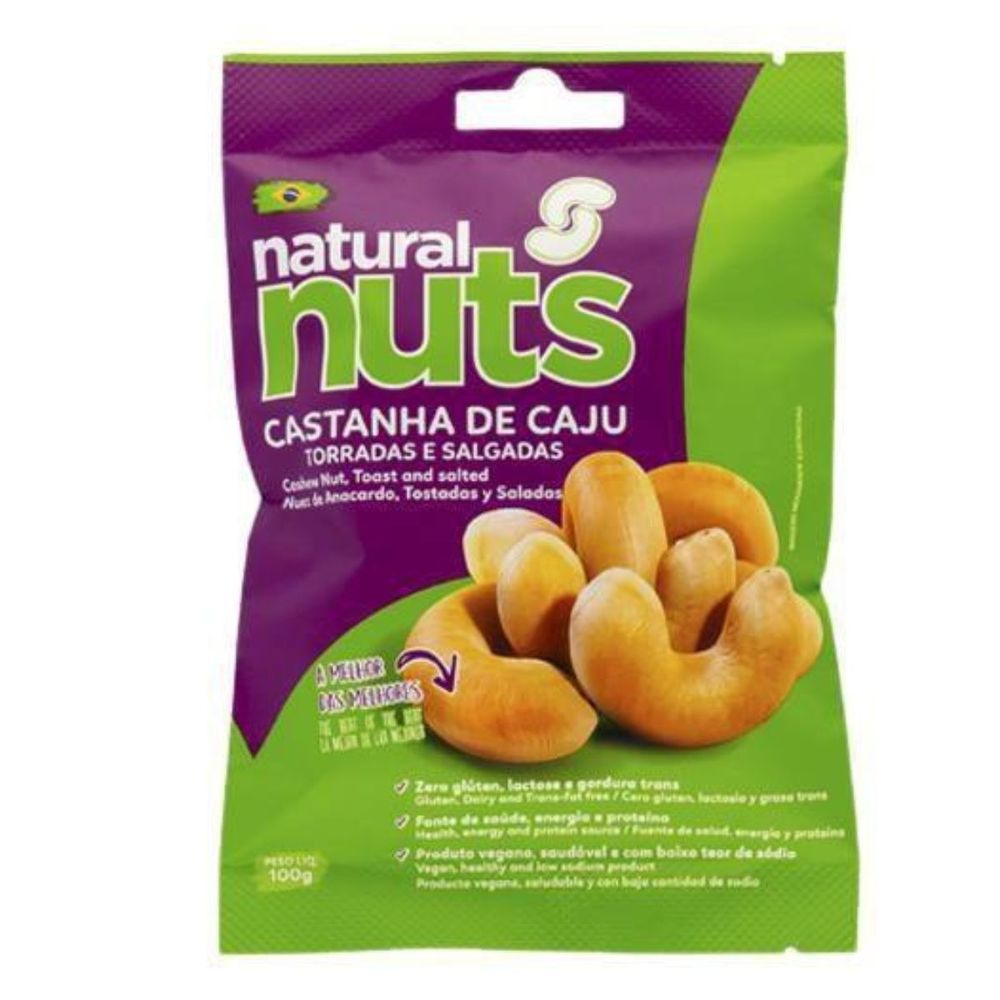 CASTANHA CAJU NATURAL NUTS 100G TORRADA/SALGADA - lavagnoli