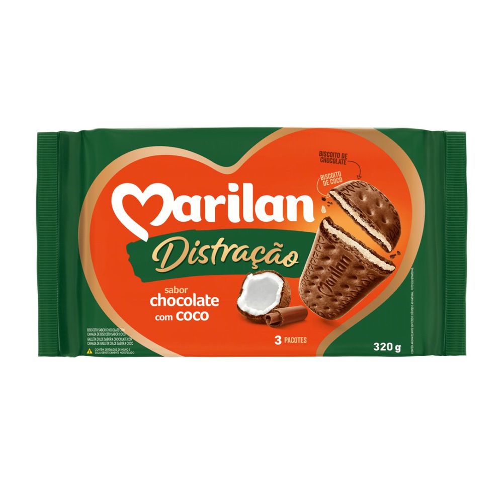 BISCOITO MARILAN DISTRAÇÃO 320G COCO - lavagnoli