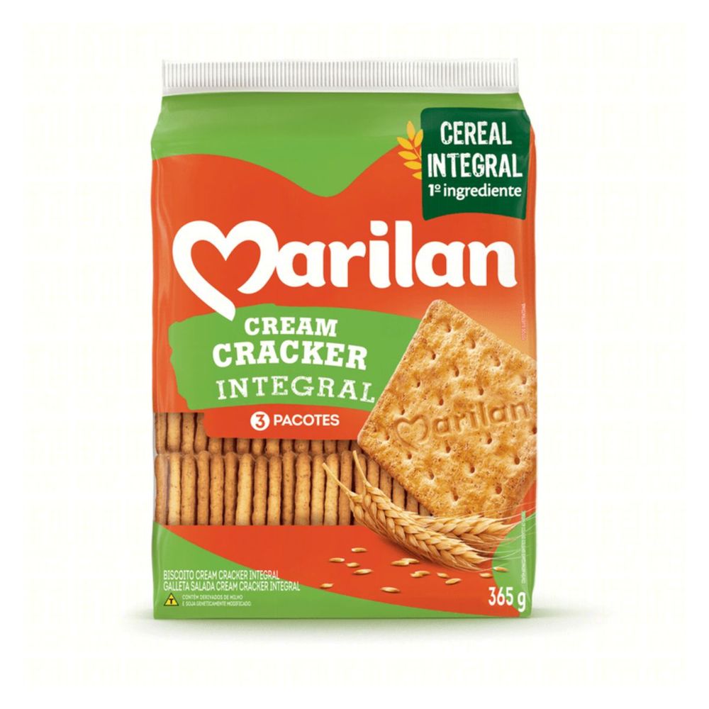 BISCOITO MARILAN INTEGRAL 365G CREAM CRACKER - lavagnoli BISCOITO MARILAN INTEGRAL 365G CREAM CRACKER - lavagnoli