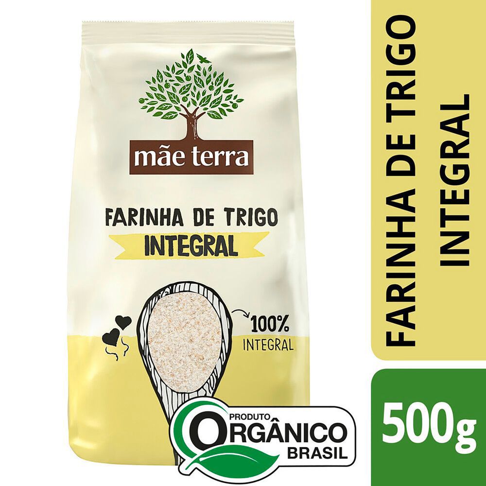FARINHA TRIGO MÃE TERRA INTEGRAL 500G ORGÂNICO - lavagnoli