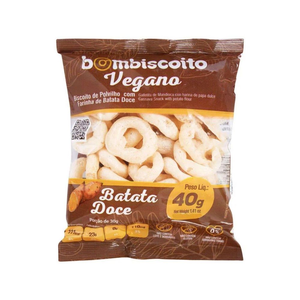 BISCOITO POLVILHO BOMBISCOITO VEGANO 40G BATATA DOCE - lavagnoli