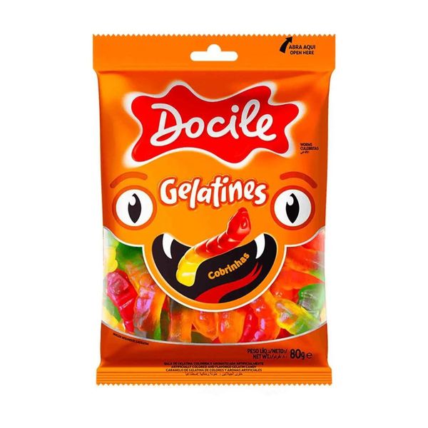 BALA DOCILE GELATINES 80G COBRINHA BRILHO - lavagnoli