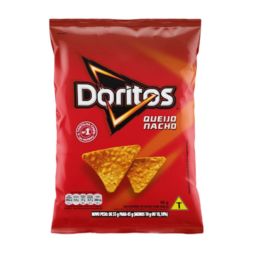 CHIPS DORITOS 45G QUEIJO NACHO - lavagnoli