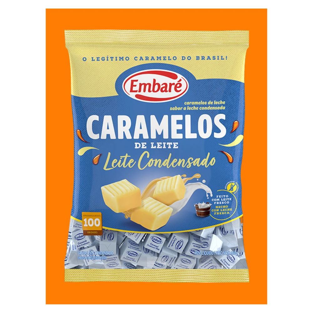 BALA EMBARÉ CARAMELO 660G LEITE CONDENSADO - lavagnoli
