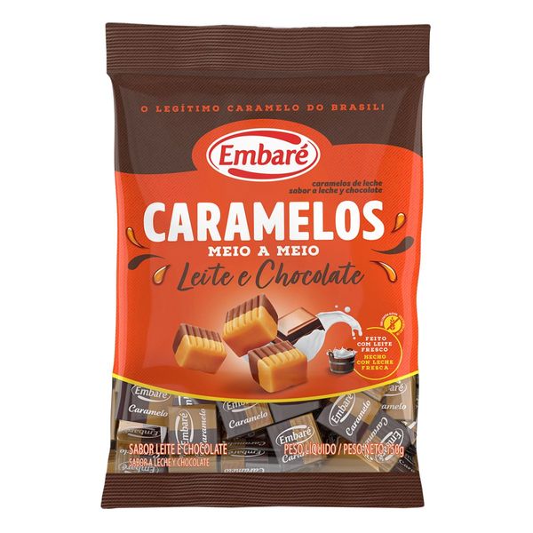 BALA EMBARÉ CARAMELO 150G LEITE/CHOCOLATE - lavagnoli
