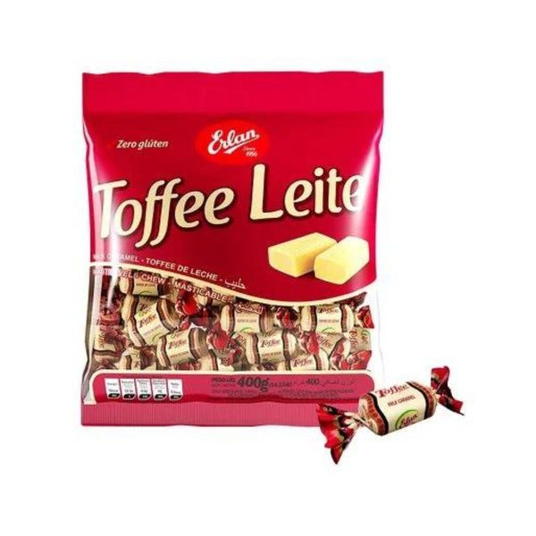 BALA ERLAN TOFFEE 400G LEITE - lavagnoli