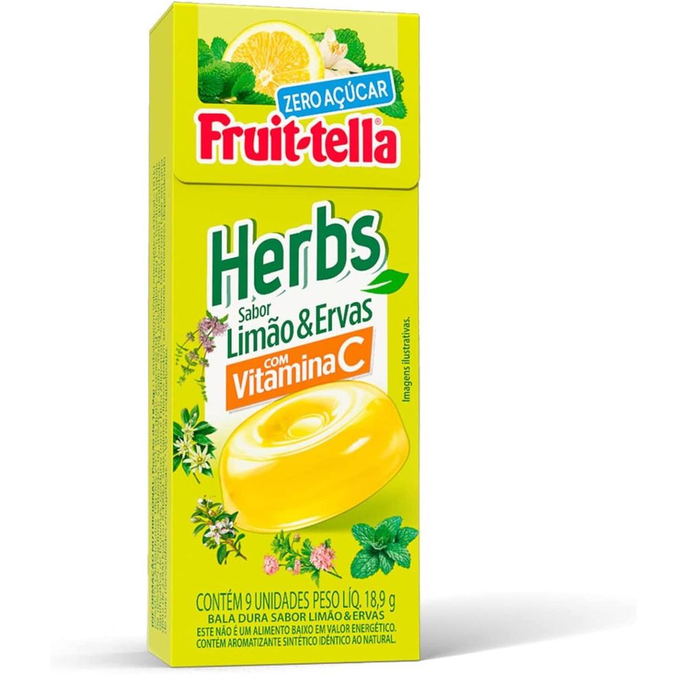 BALA FRUITTELLA LIFE HERBS 18.9G LIMÃO - lavagnoli
