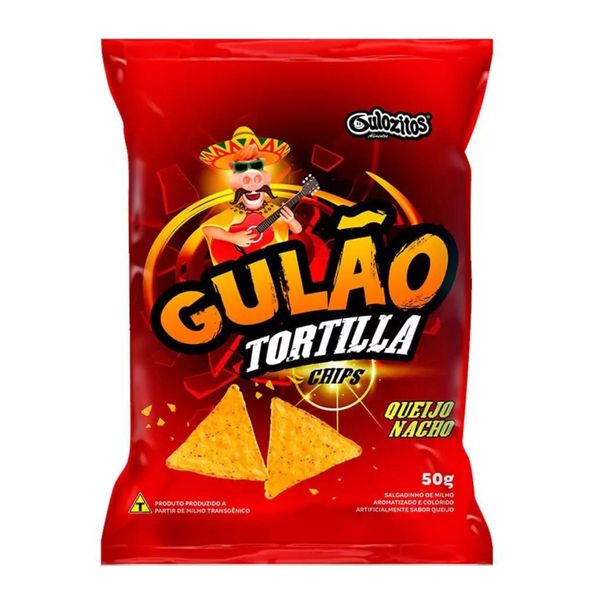 CHIPS GULÃO TORTILLA 50G QUEIJO NACHO - lavagnoli