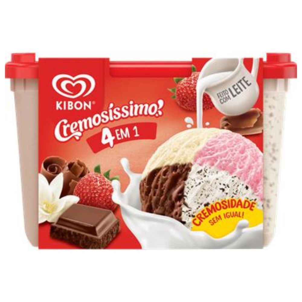 SORVETE KIBON 2L 4EM1 C/MORANGO - lavagnoli