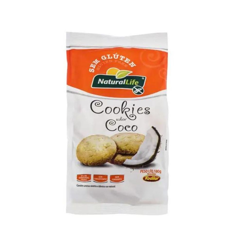 COOKIES NATURAL LIFE SEM GLÚTEN 180G COCO - lavagnoli