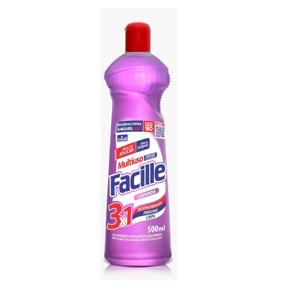 LIMPADOR FACILLE MULTIUSO 500ML LAVANDA - lavagnoli