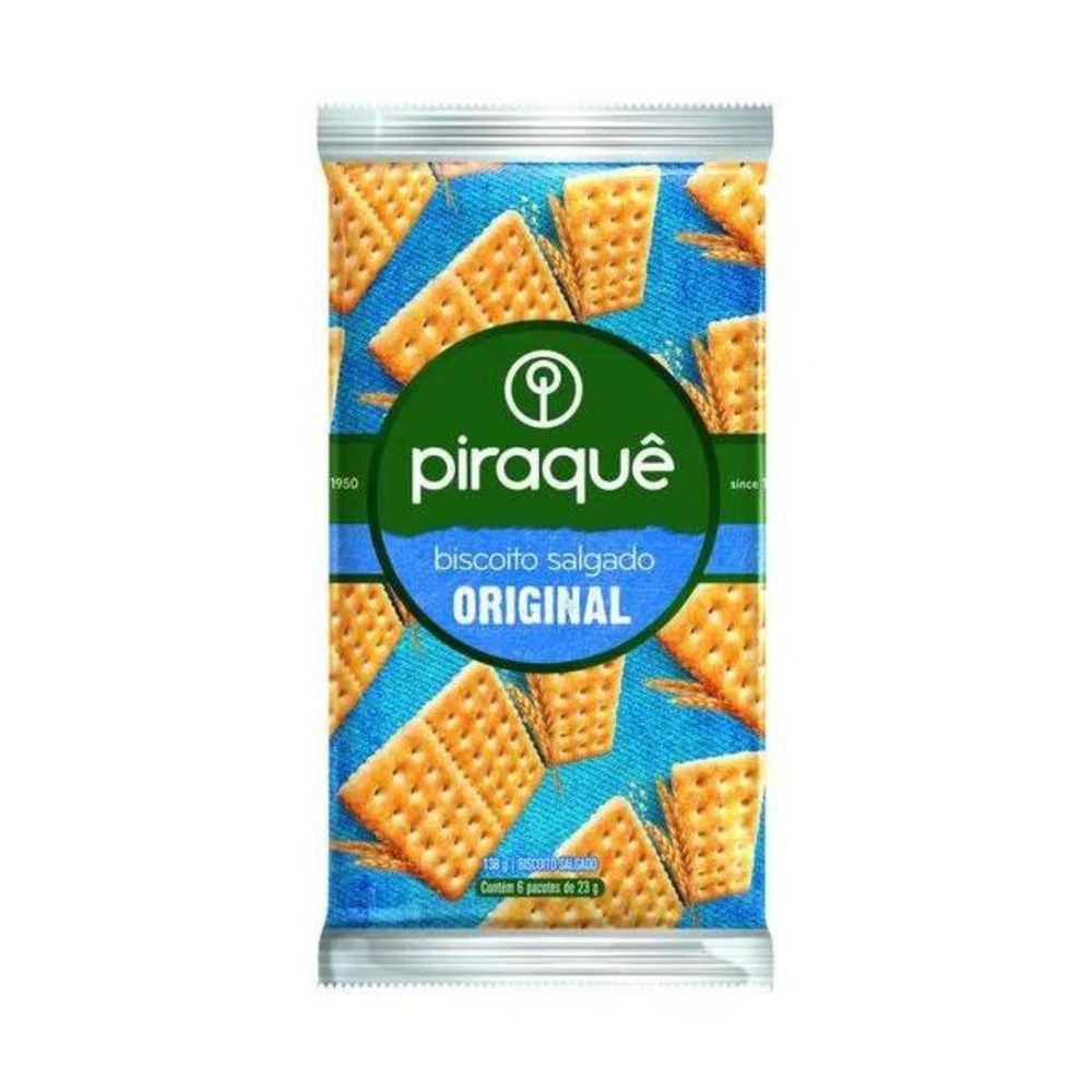 BISCOITO PIRAQUÊ 138G SALGADO - lavagnoli
