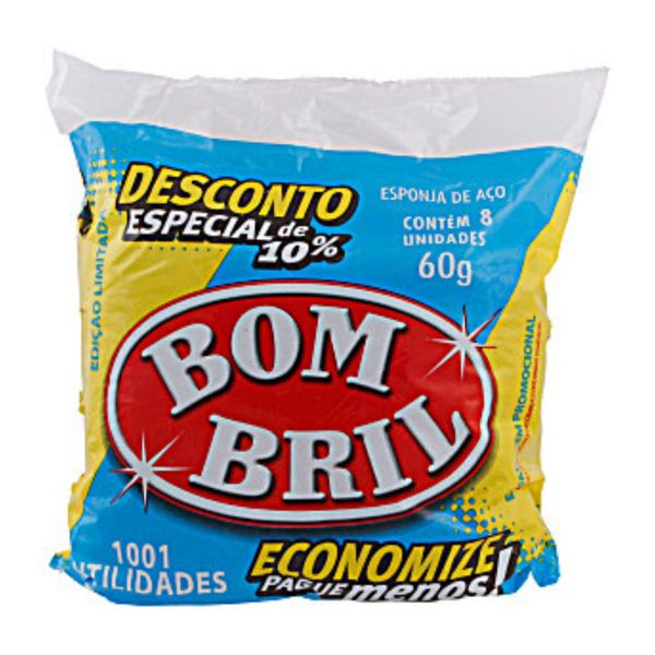 LÃ AÇO BOMBRIL AZUL 8UN - lavagnoli
