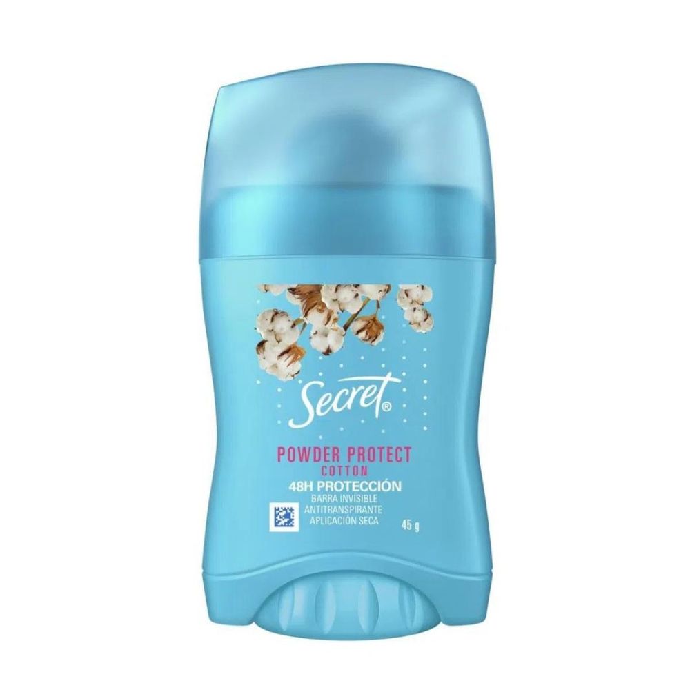 DESODORANTE SECRET BARRA PH BALANCED 45G POWDER PROT COTTON - lavagnoli