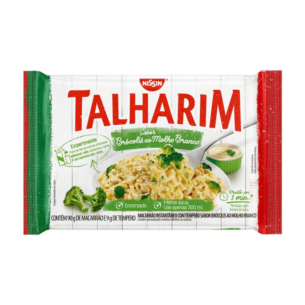 MACARRÃO INSTANTÂNEO NISSIN TALHARIM 99G BRÓCOLIS MOLHO - lavagnoli